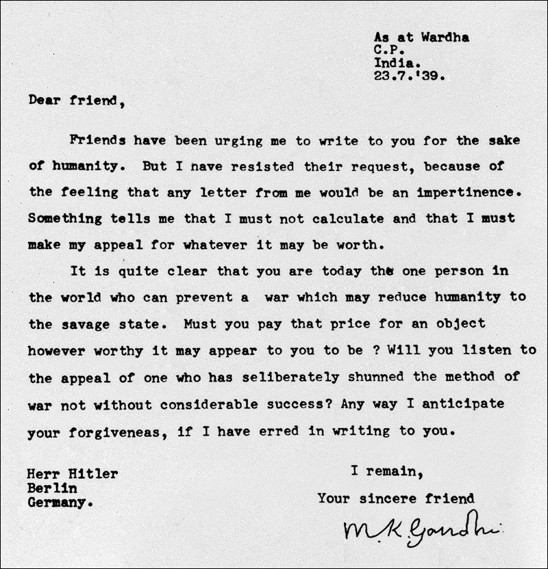 Letters To A Dictator: When Gandhi Wrote To Hitler | Madras Courier